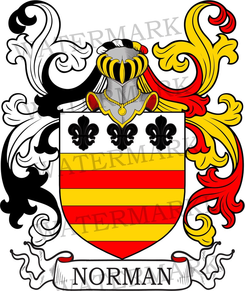 Norman Family Crest alt Digital Download Norman Coat of Arms JPG File ...