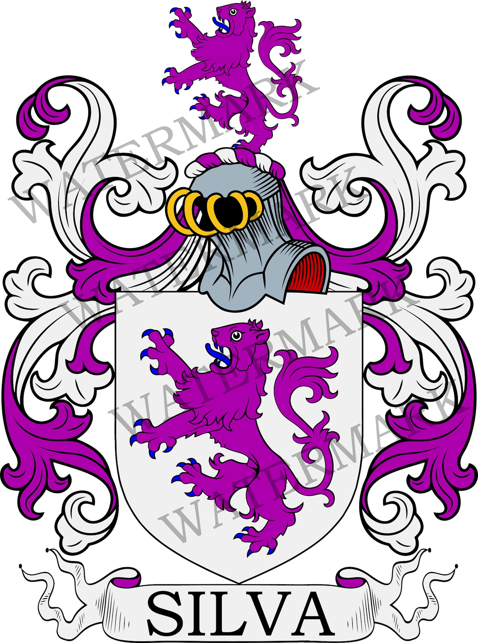 Silva Family Crest - Digital Download - Silva Coat of Arms JPG File ...