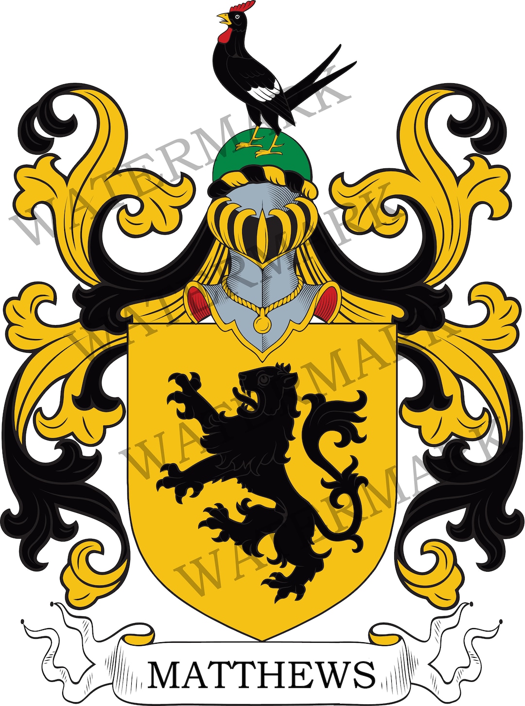 Matthews Family Crest wales Digital Download Matthews Coat of Arms JPG ...