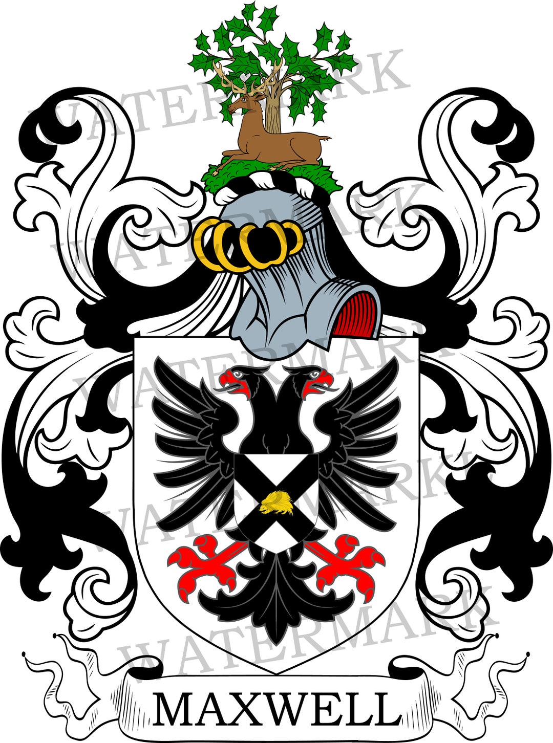 Maxwell Family Crest - Digital Download - Maxwell Coat of Arms JPG File ...
