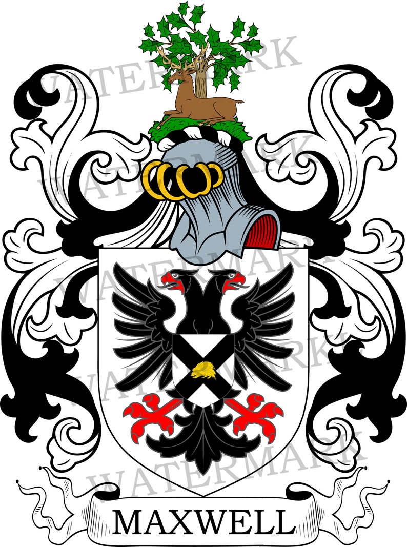 Maxwell Family Crest Digital Download Maxwell Coat of Arms JPG File Heraldry, Genealogy ...