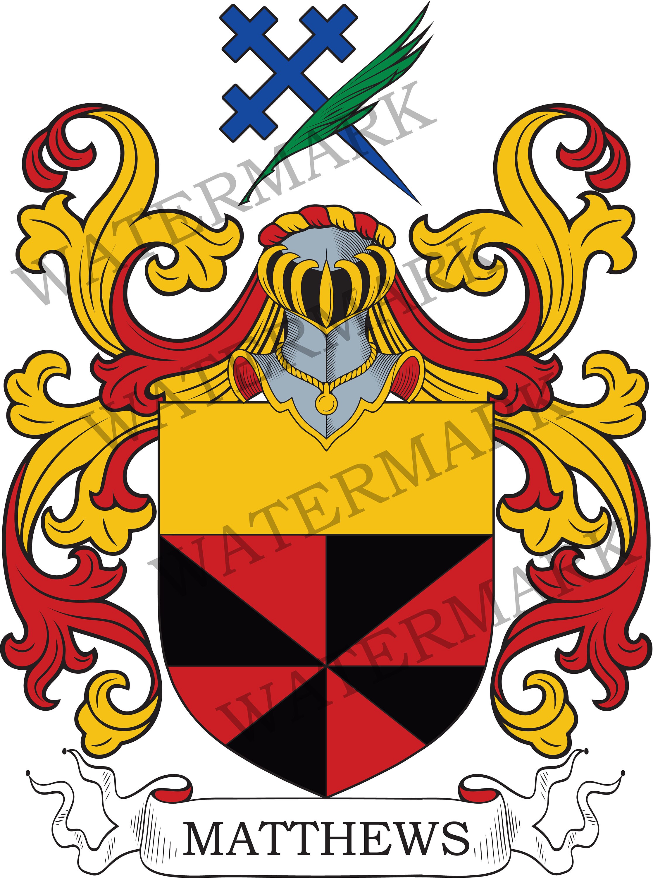 Matthews Family Crest (scotland) - Digital Download - Matthews Coat of ...