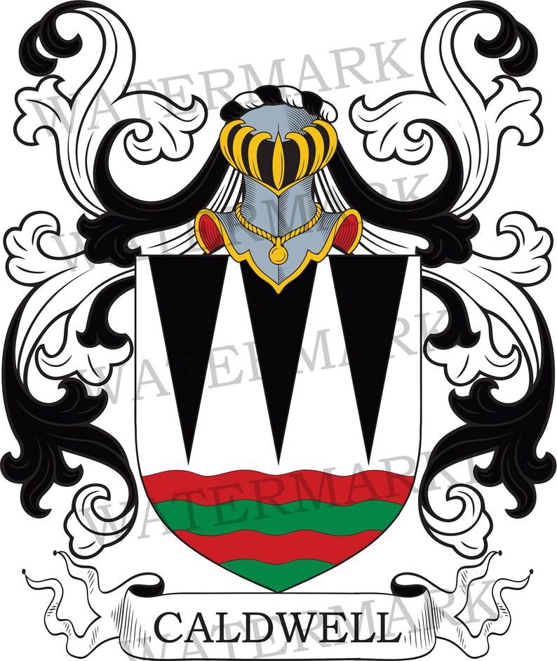 Caldwell Family Crest - Digital Download - Caldwell Coat of Arms JPG ...