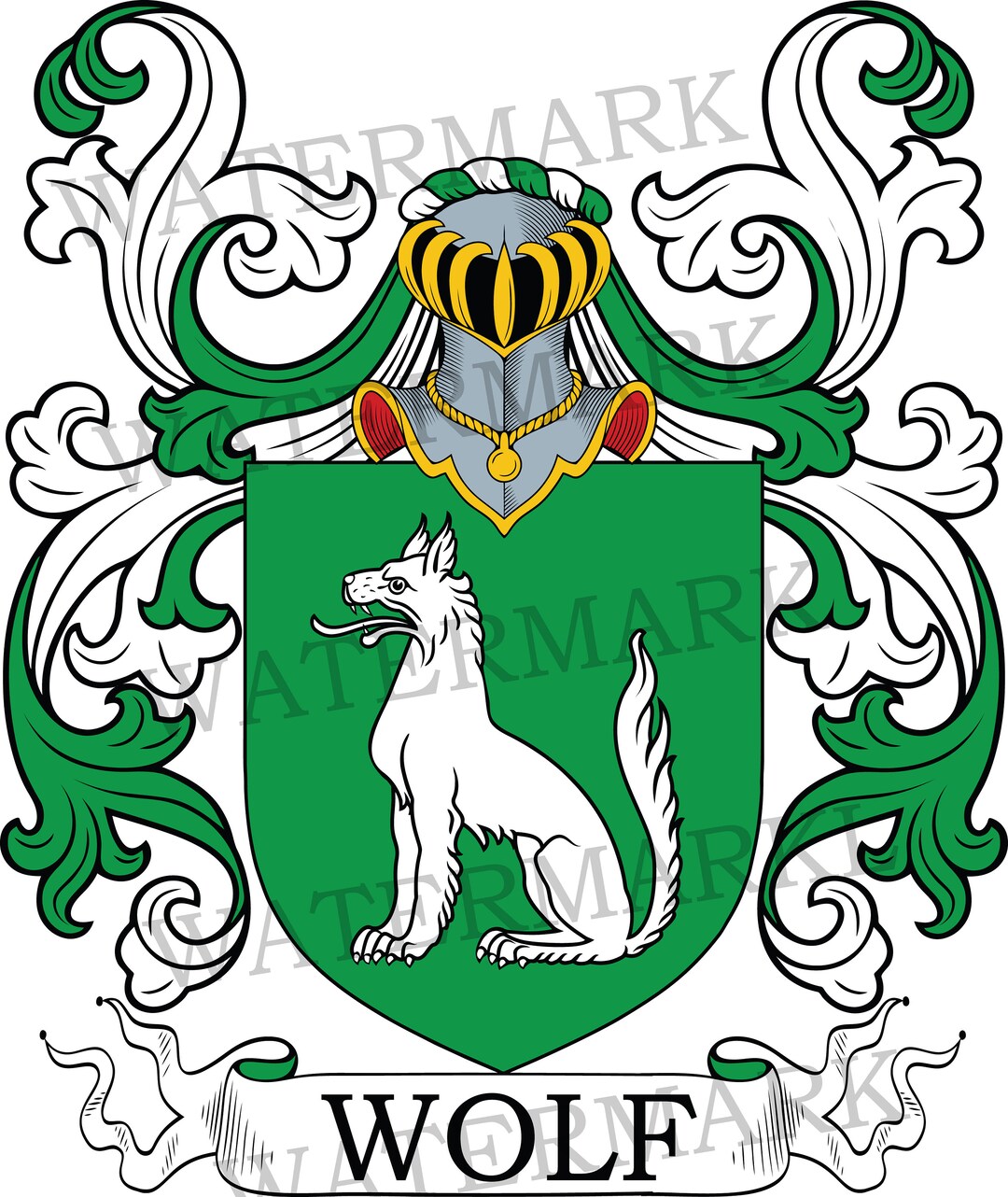 Wolf Family Crest (holland) - Digital Download - Wolf Coat of Arms JPG ...