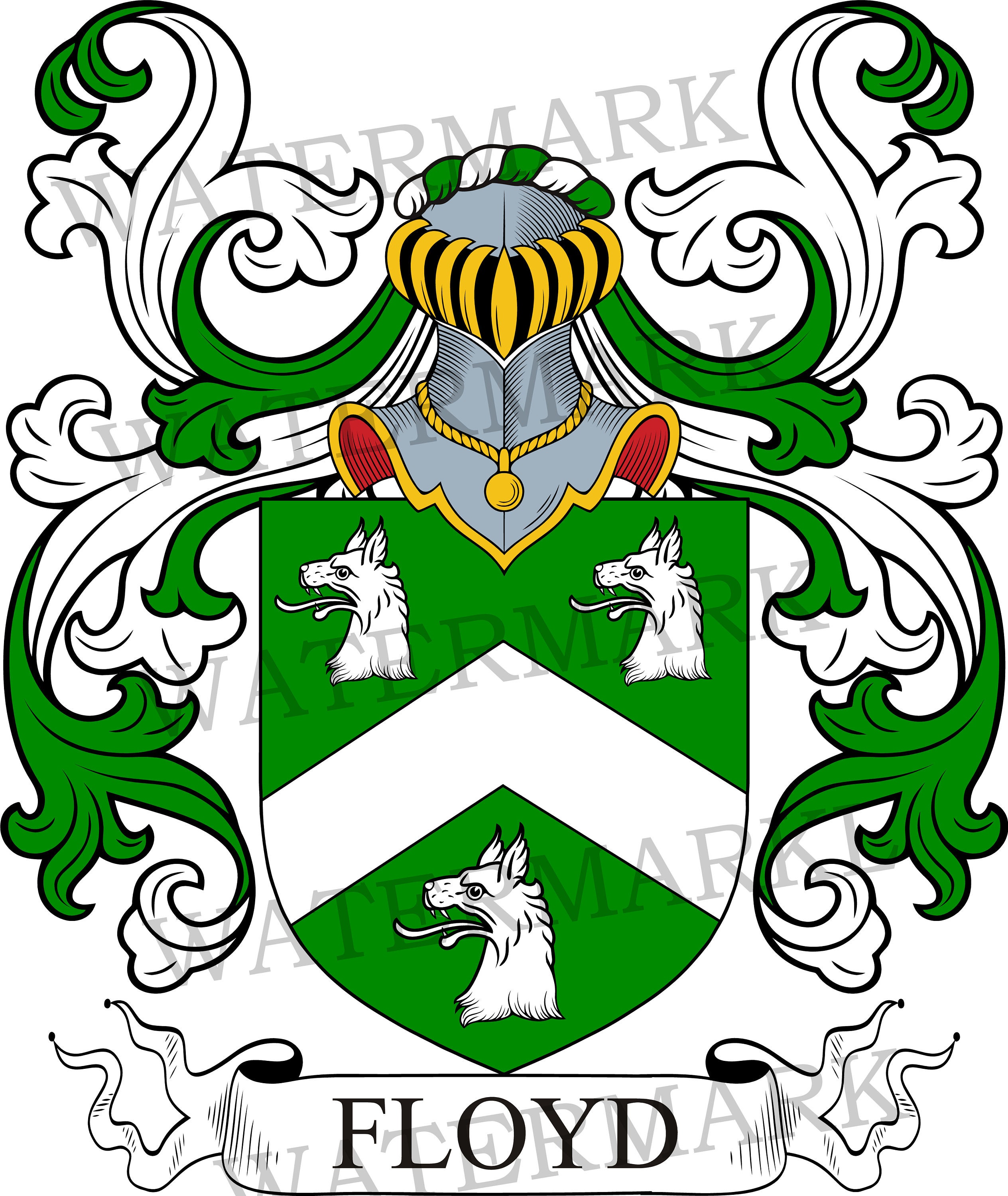 Floyd Family Crest Digital Download Floyd Coat of Arms JPG File ...