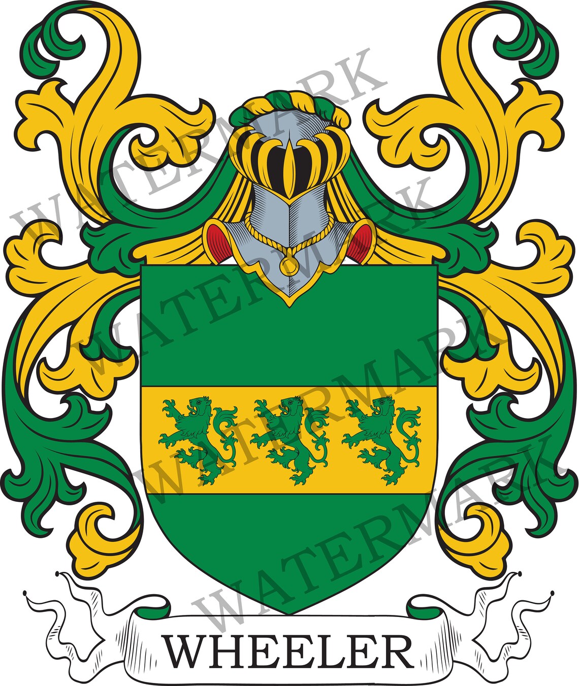 Wheeler Family Crest - Digital Download - Wheeler Coat of Arms JPG File ...