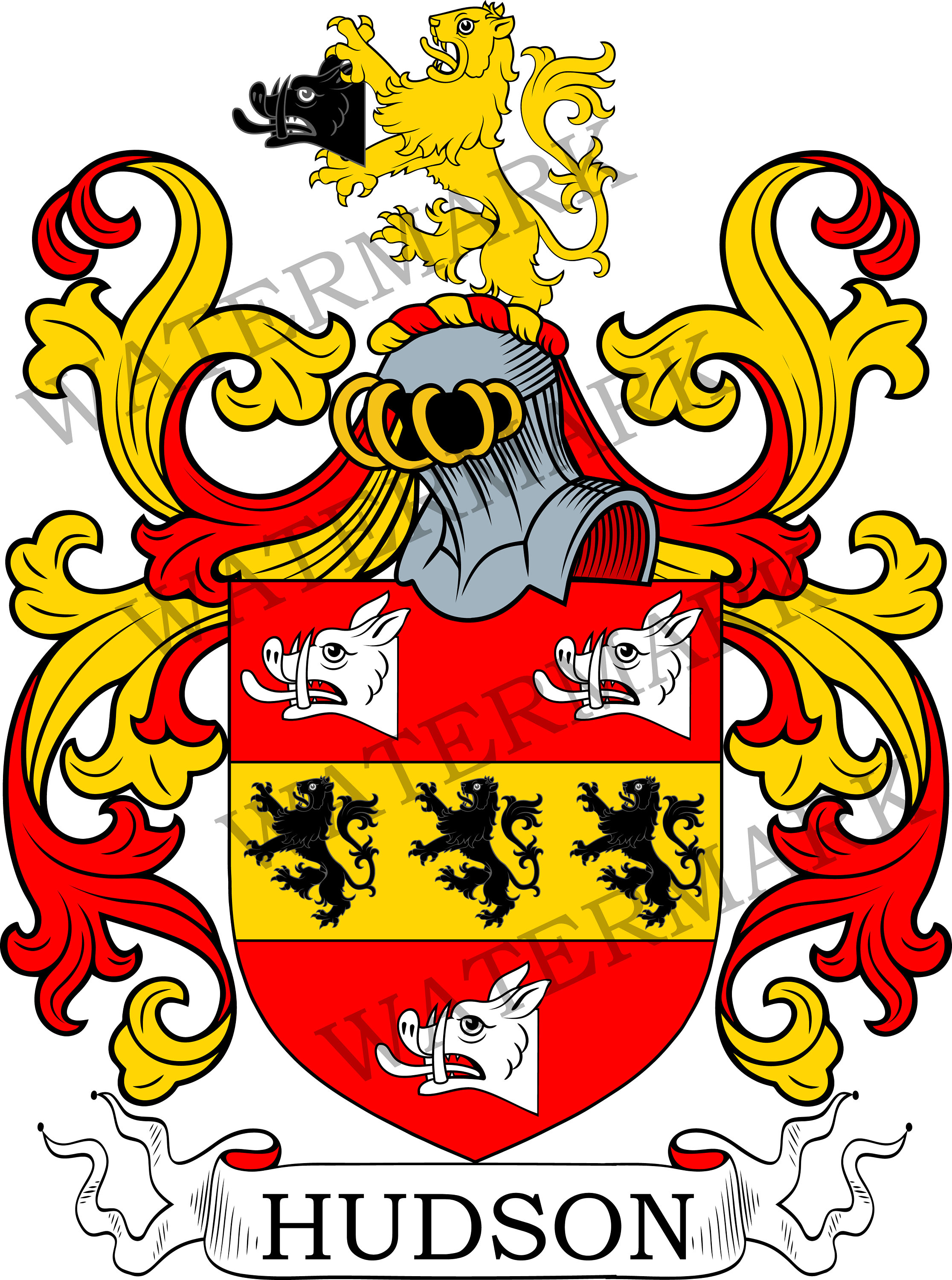 Hudson Family Crest - Digital Download - Hudson Coat of Arms JPG File ...
