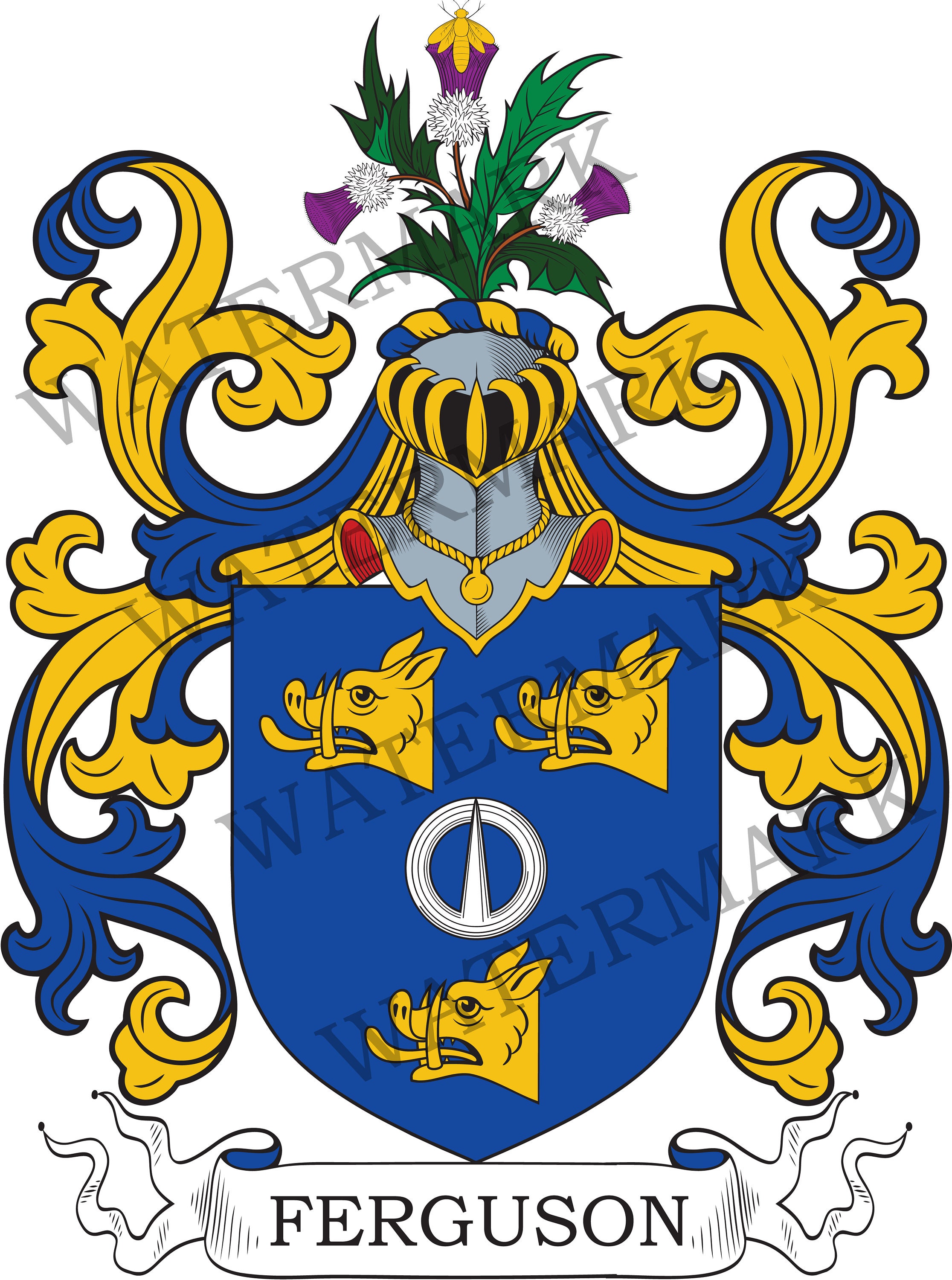 Ferguson Family Crest - Digital Download - Ferguson Coat of Arms JPG ...