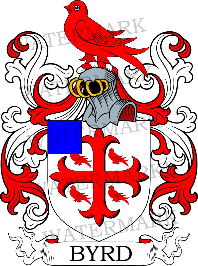 Byrd Family Crest - Digital Download - Byrd Coat of Arms JPG File ...