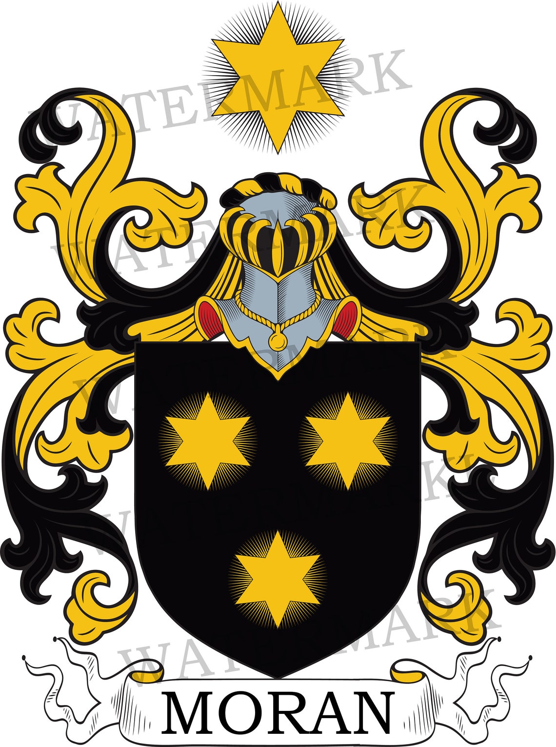 Moran Family Crest - Digital Download - Moran Coat of Arms JPG File ...