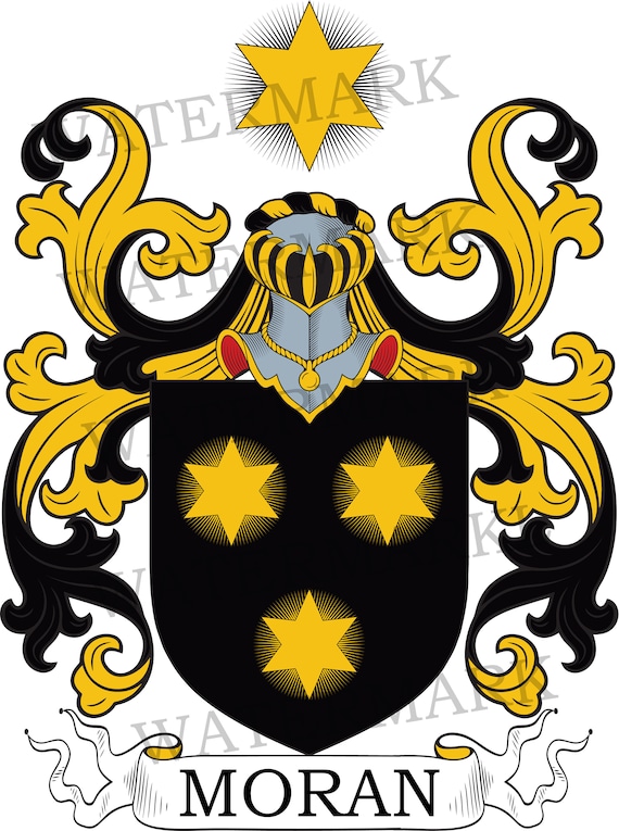 Moran Family Crest Digital Download Moran Coat of Arms JPG - Etsy