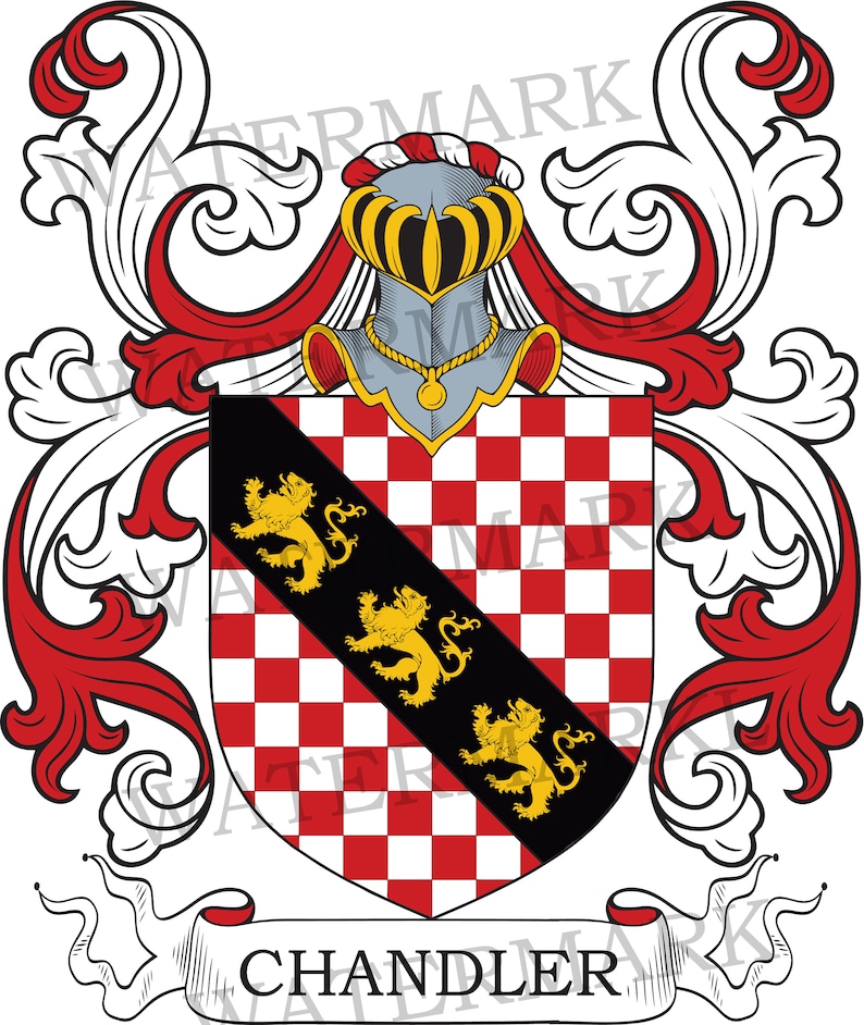 Chandler Family Crest - Digital Download - Chandler Coat of Arms JPG ...