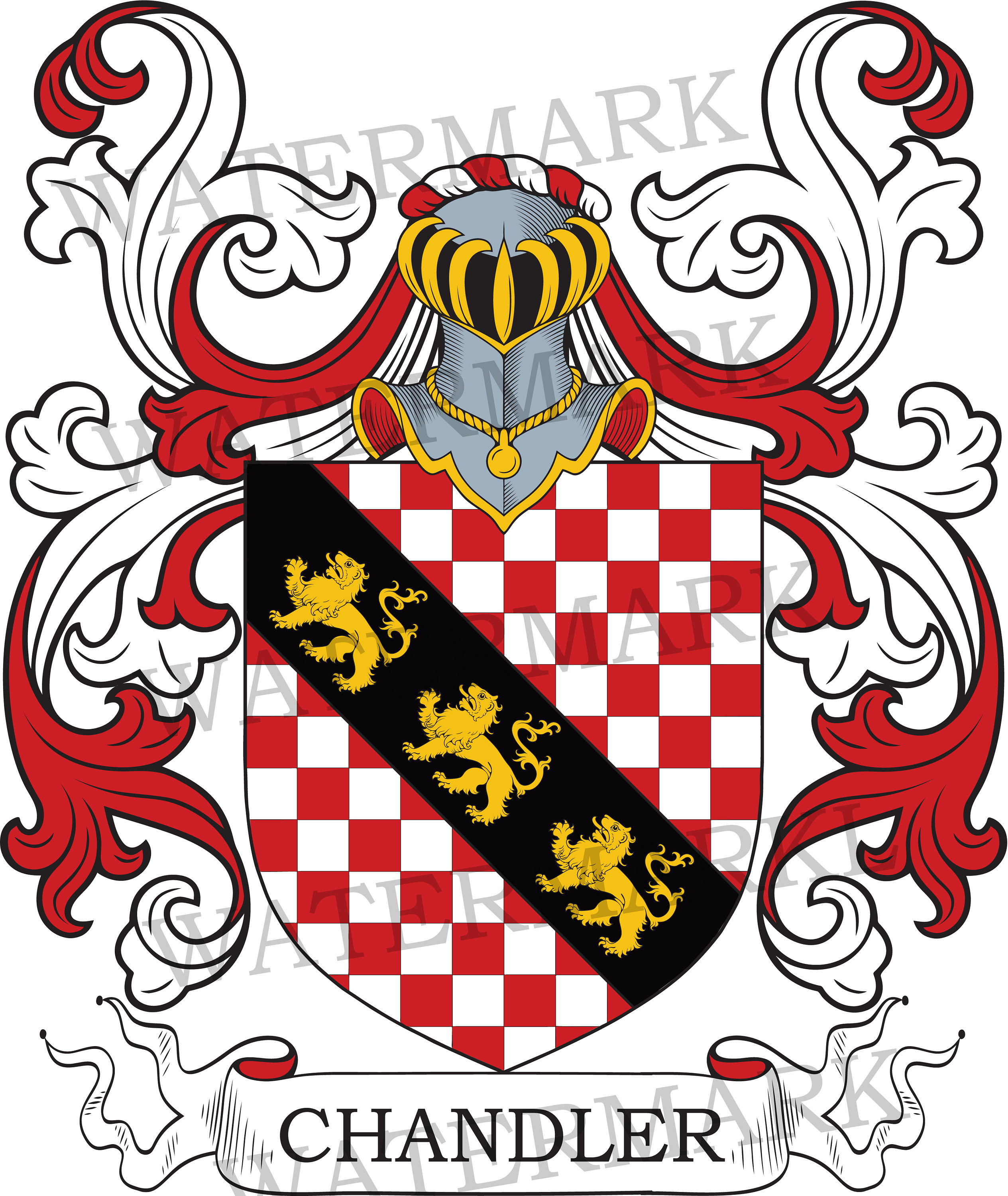 Chandler Family Crest - Digital Download - Chandler Coat of Arms JPG ...