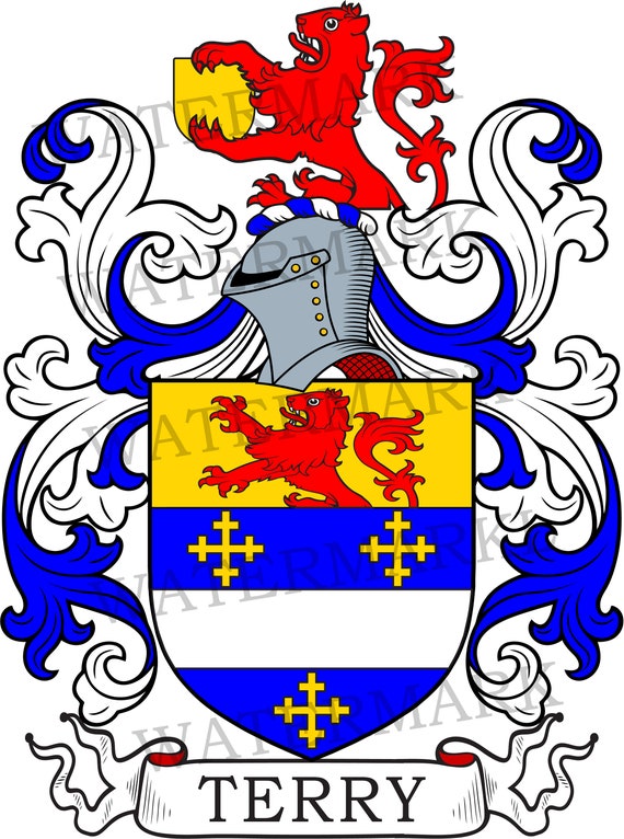 Terry Family Crest Digital Download Terry Coat of Arms JPG - Etsy