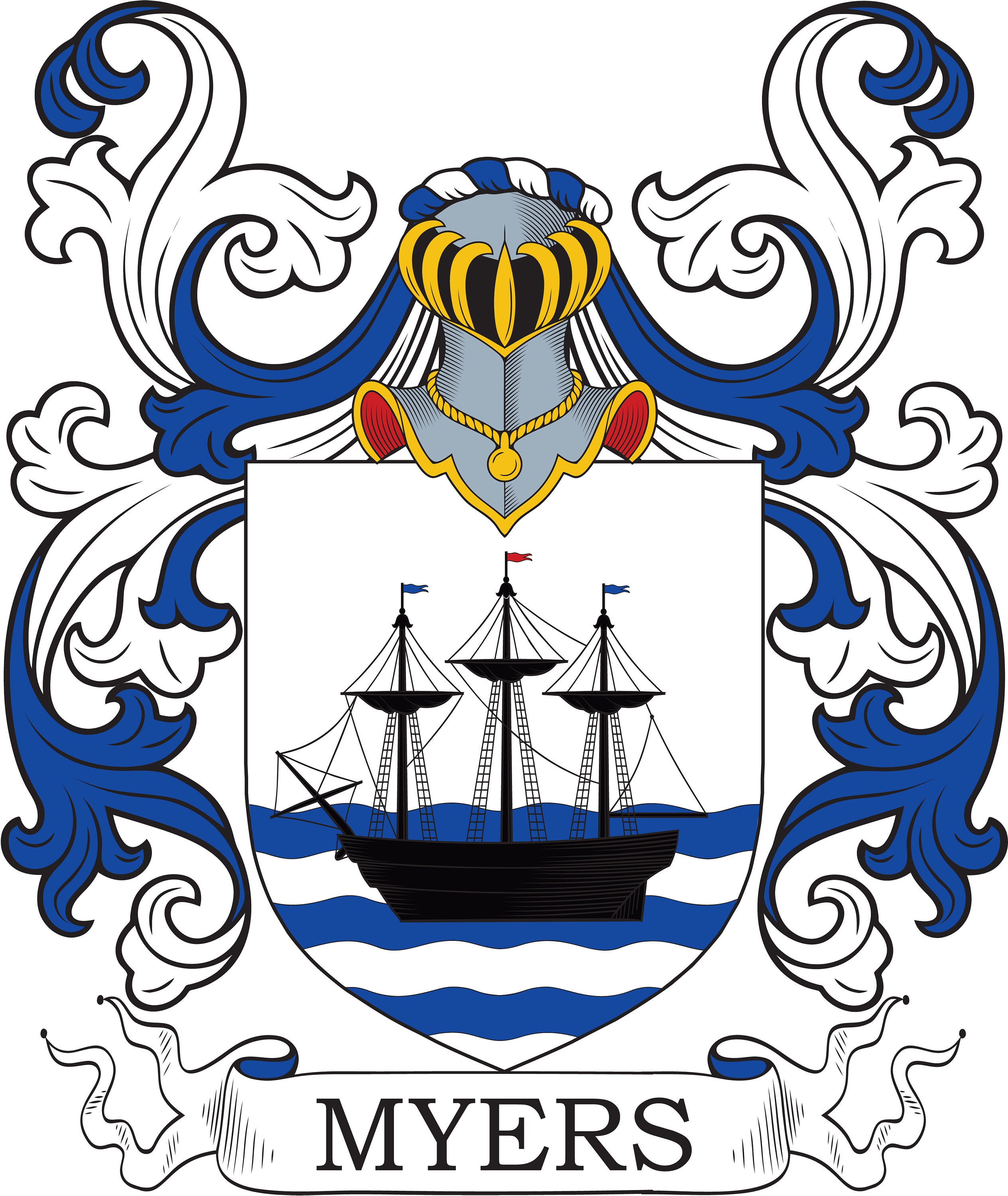 Myers Family Crest - Digital Download - Myers Coat of Arms JPG File ...