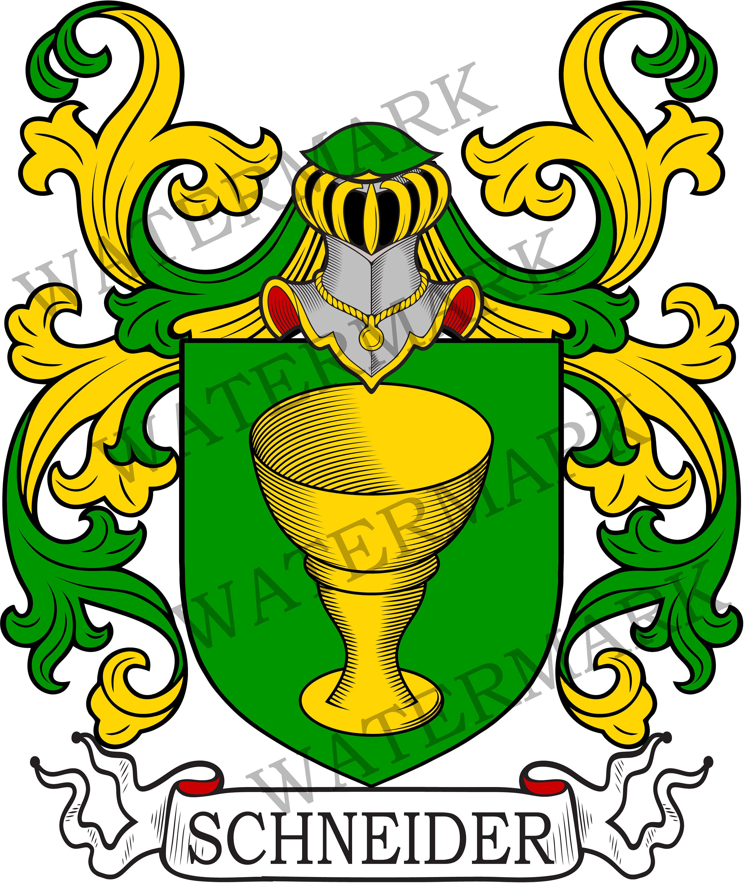 Schneider Family Crest - Digital Download - Schneider Coat of Arms JPG ...