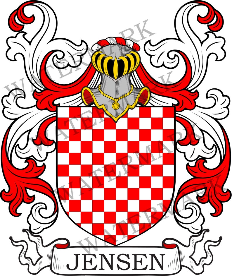 Jensen Family Crest - Digital Download - Jensen Coat of Arms JPG File ...