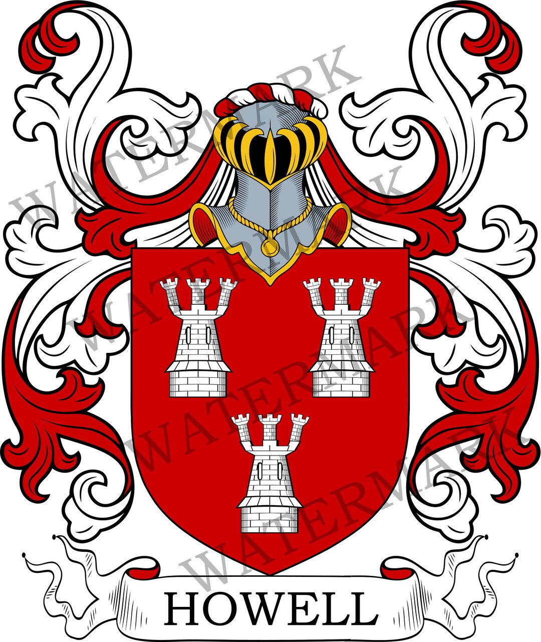 Howell Family Crest - Digital Download - Howell Coat of Arms JPG File - Heraldry, Genealogy ...