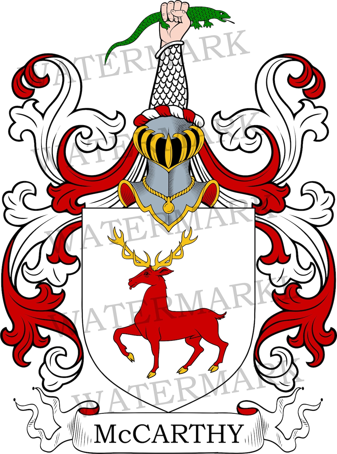 Mccarthy Family Crest - Digital Download - Mccarthy Coat of Arms JPG ...