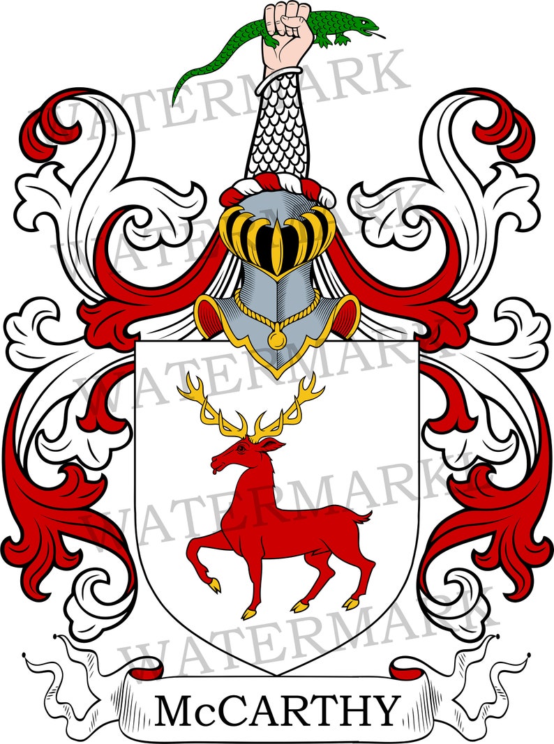 Mccarthy Family Crest - Digital Download - Mccarthy Coat of Arms JPG ...