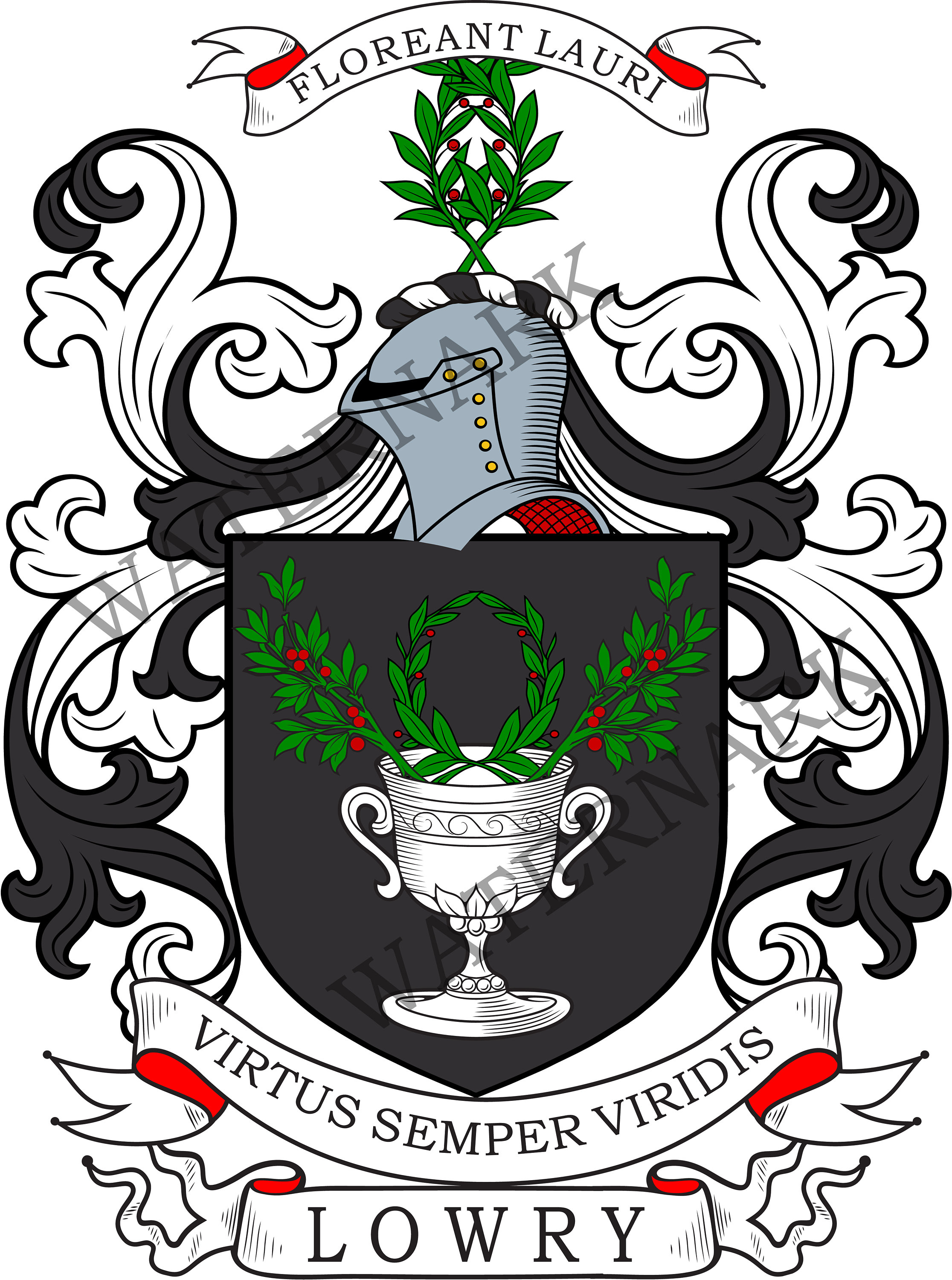 Lowry Family Crest - Digital Download - Lowry Coat of Arms JPG File ...
