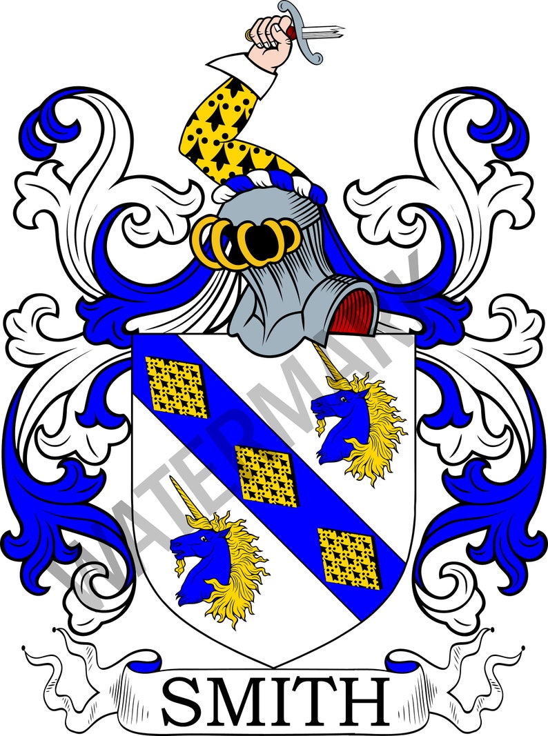 Smith Family Crest - Digital Download - Smith Coat of Arms JPG File ...