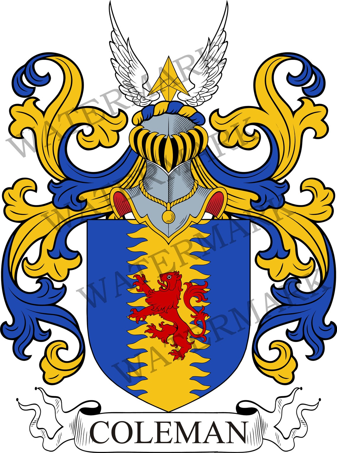 Coleman Family Crest (england) - Digital Download - Coleman Coat of ...