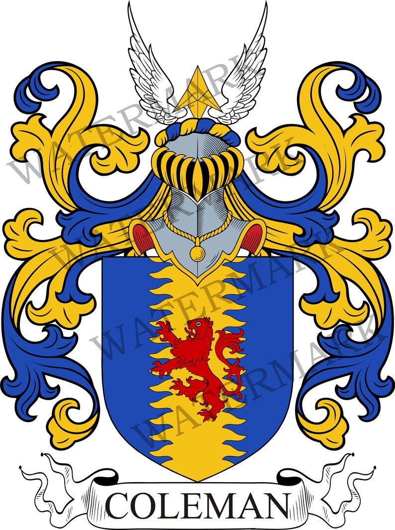 Coleman Family Crest (england) - Digital Download - Coleman Coat of ...