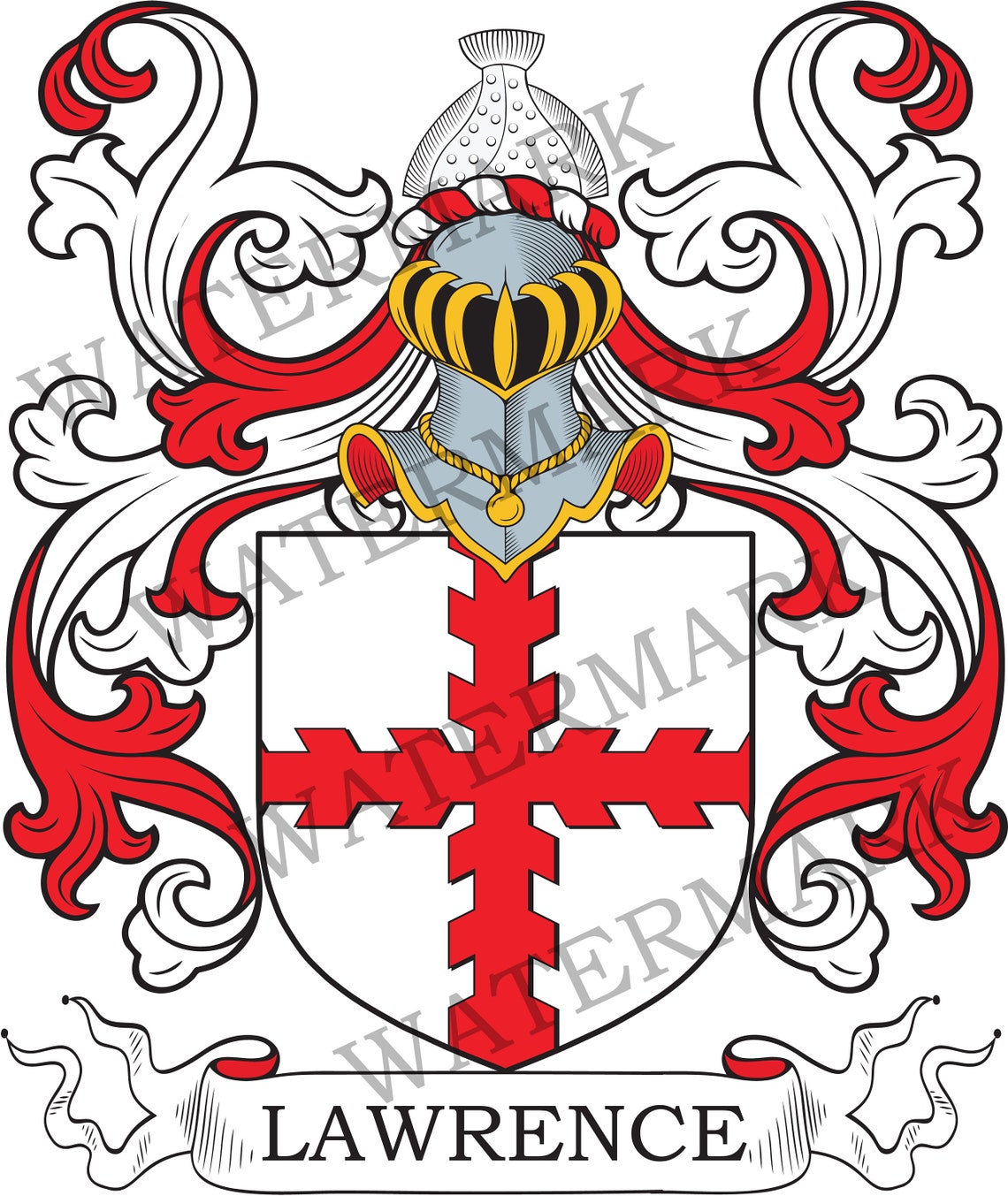 Lawrence Family Crest Digital Download Lawrence Coat of Arms JPG File ...