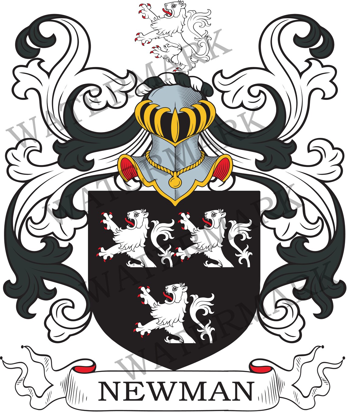 Newman Family Crest - Digital Download - Newman Coat of Arms JPG File ...
