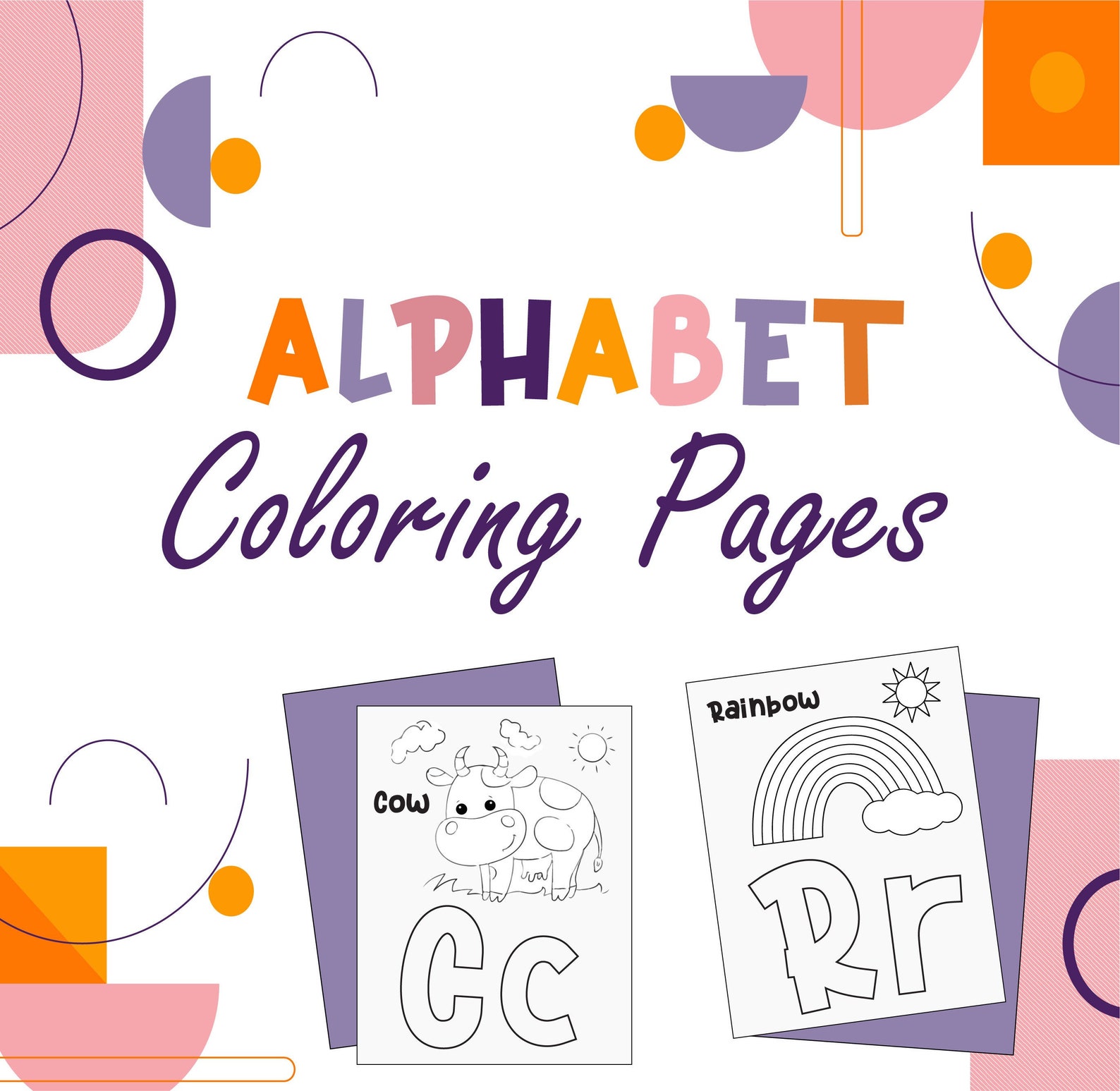 Printable Coloring Pages Alphabet Coloring Pages for Kids - Etsy