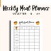 Printable Fall Weekly Meal Planner, Blank Autumn Weekly Meal Planner ...