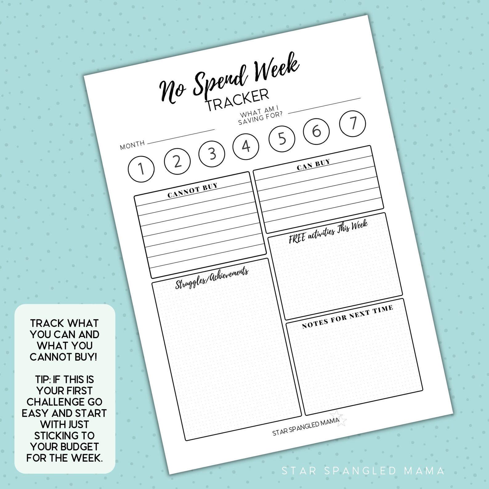 No Spend Bundle No Spend Month Tracker No Spend Week - Etsy