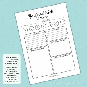 No Spend Bundle, No Spend Month Tracker, No Spend Week Tracker, Expense ...
