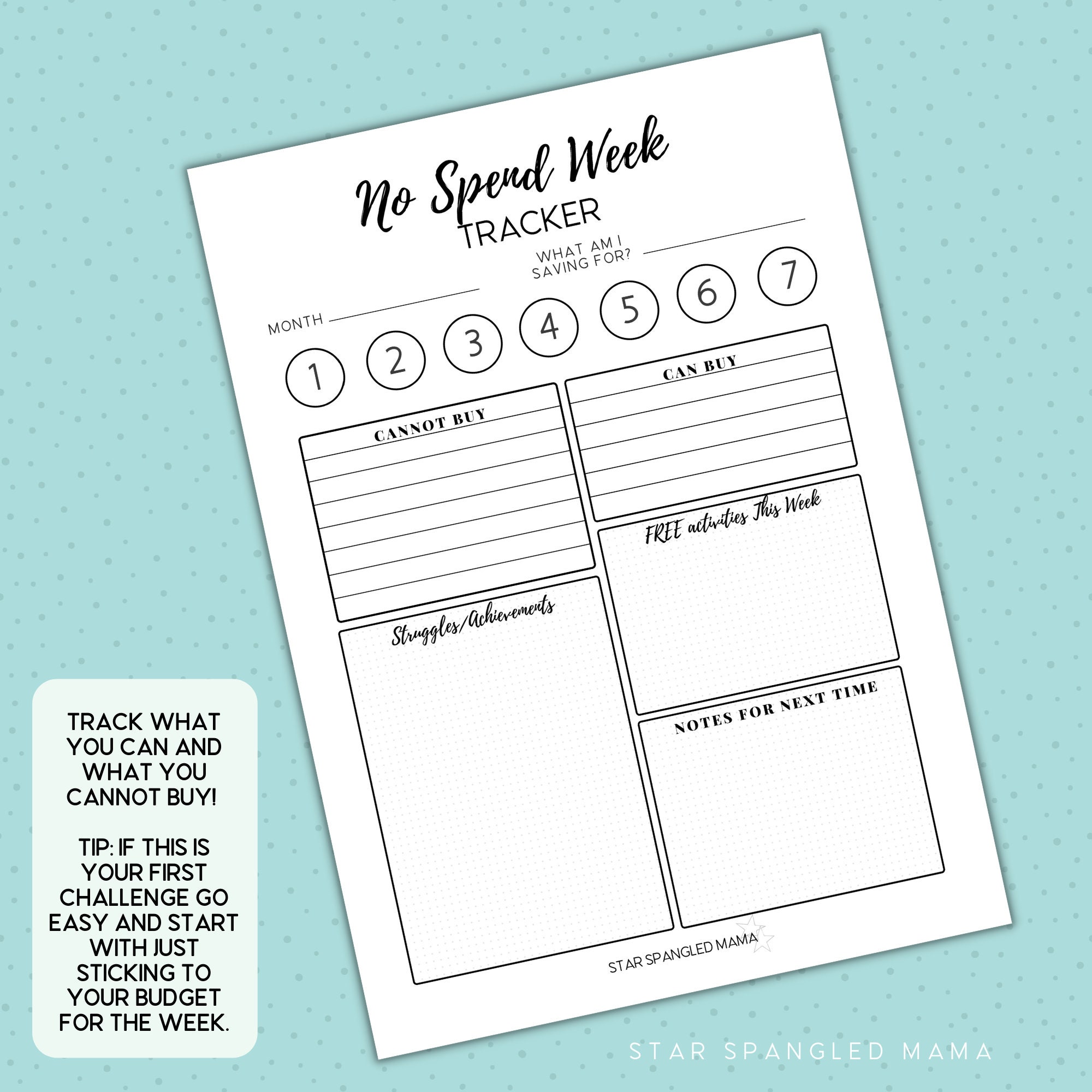 No Spend Bundle No Spend Month Tracker No Spend Week - Etsy