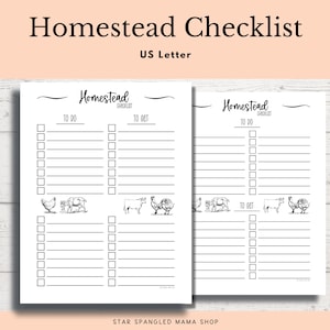 Homestead Checklist, Homestead to Do, Homestead to Get, Homestead Lists ...