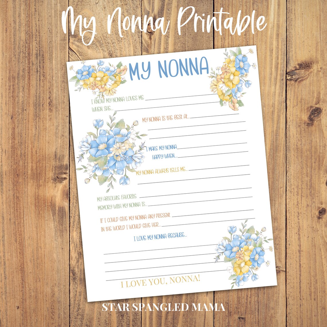 Nonna Gift, My Nonna, Instant Download, My Nonna Printable, Gift From ...