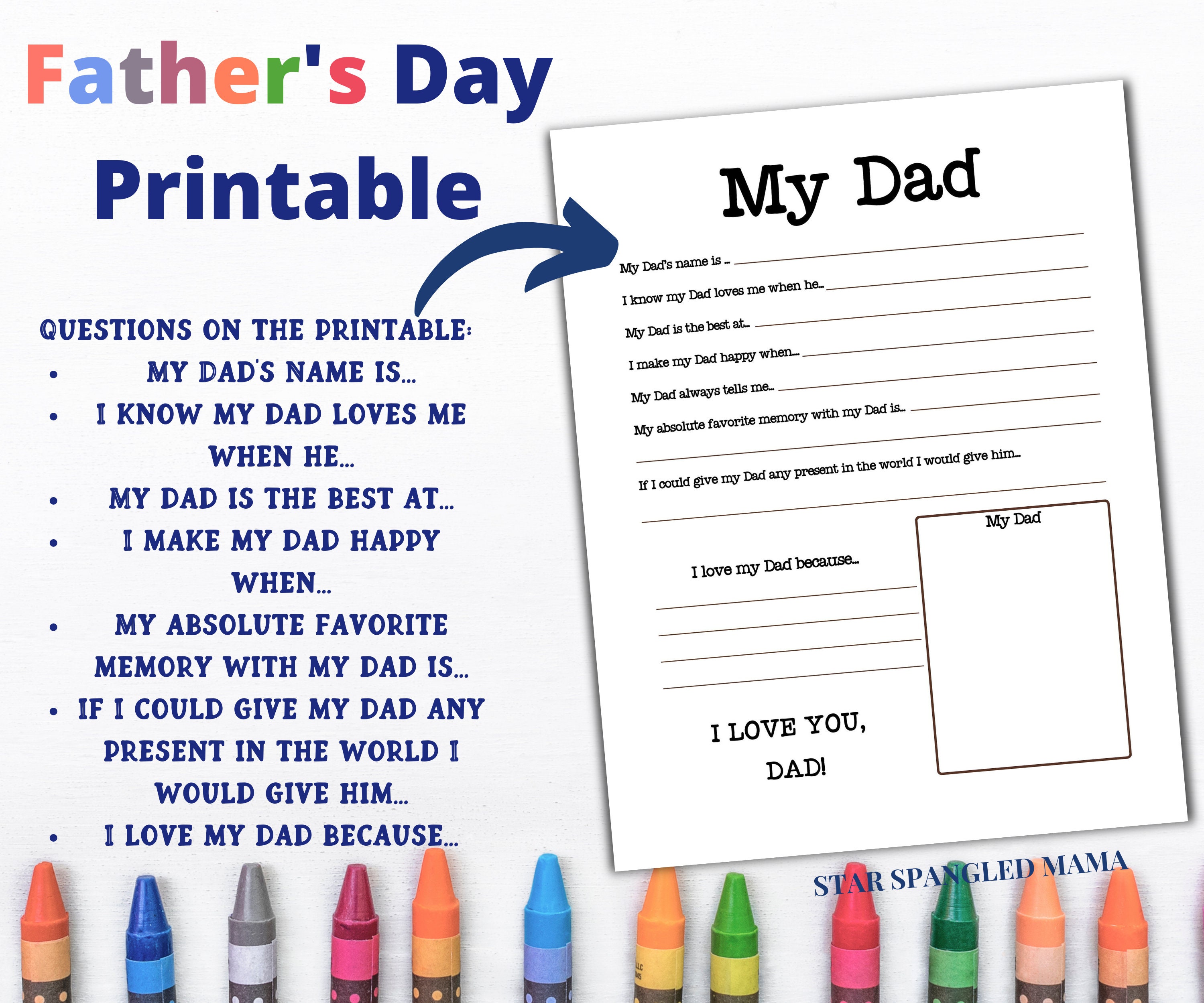 Father's Day Gift, My Dad Printable, Instant Download, Dad Day ...