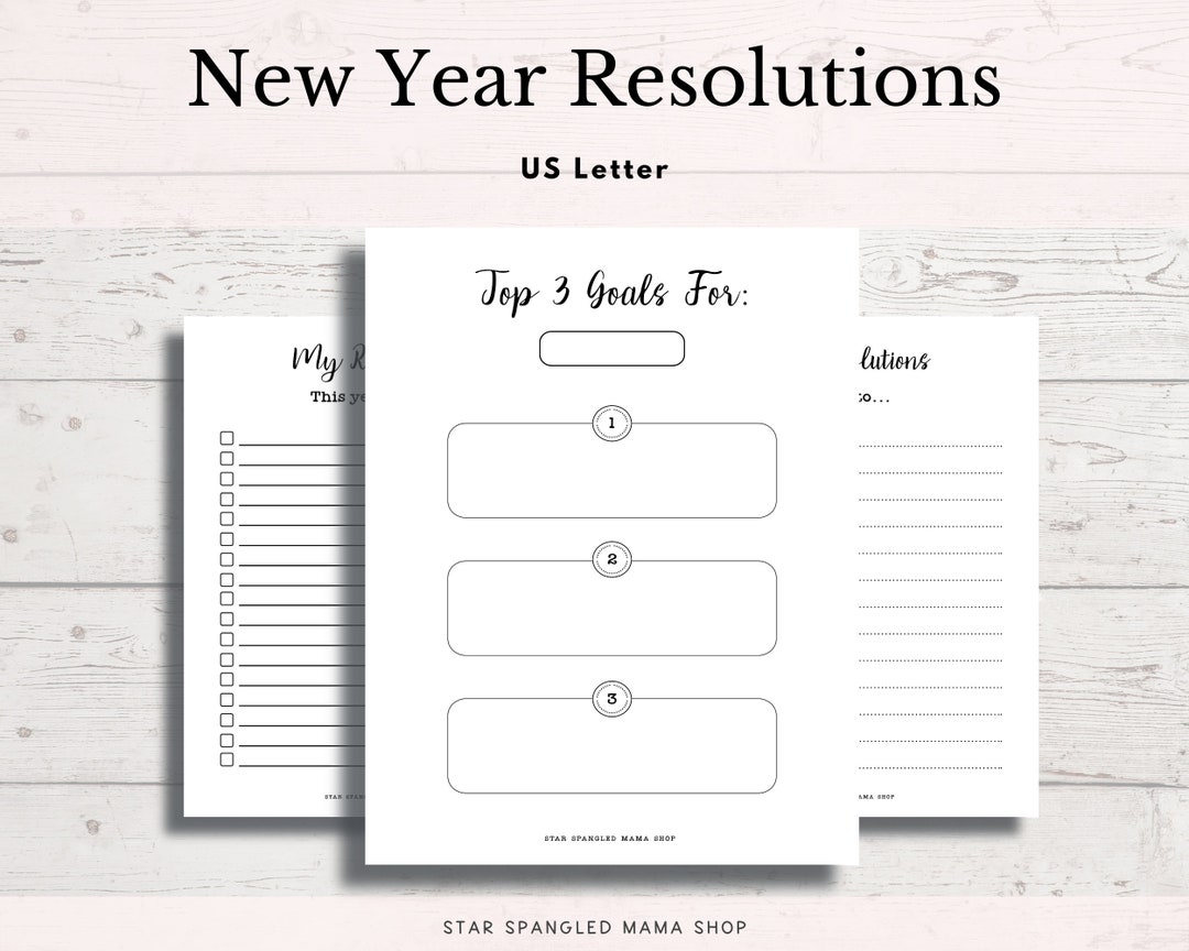 New Year Resolution Planner: Goal Planning Kit (digital Download) - Etsy