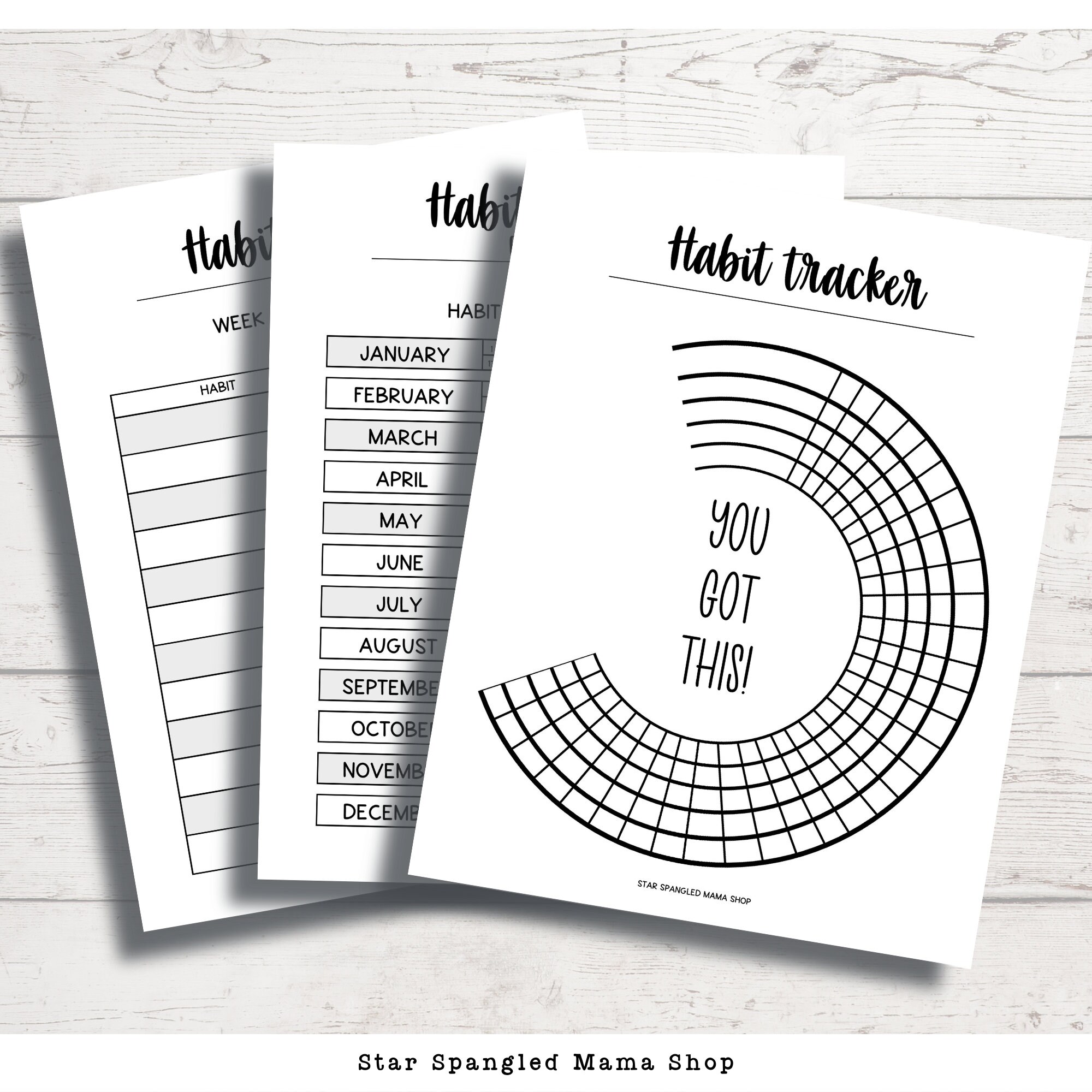 Habit Tracker Bundle, FREE New Year Resolution Kit, Track My Daily ...