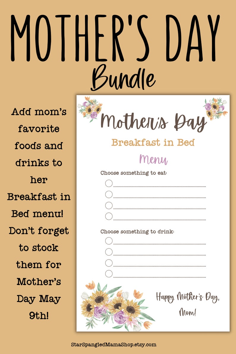 Mother's Day Printable Gift Bundle, Two Different My Mom Printables ...
