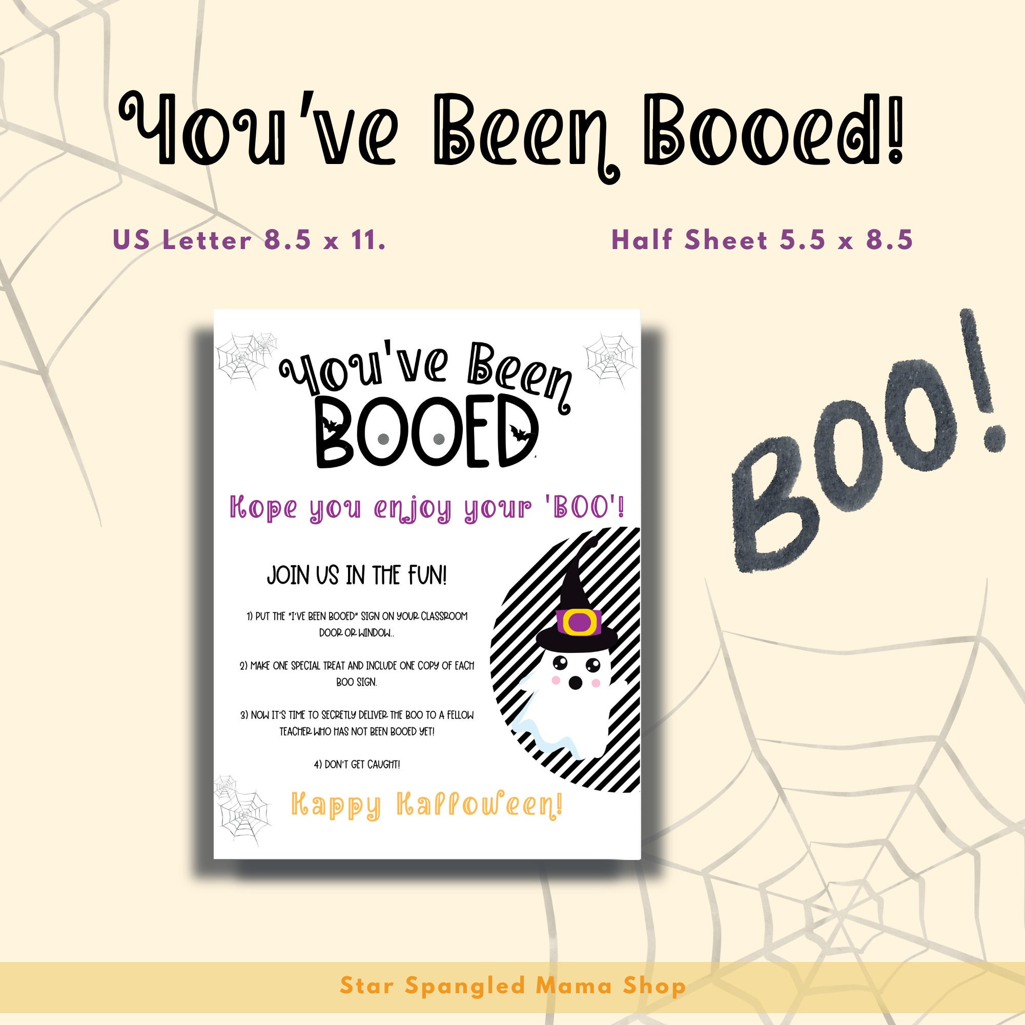 Been Booed Teacher Printable: Halloween Game (instant Download) - Etsy