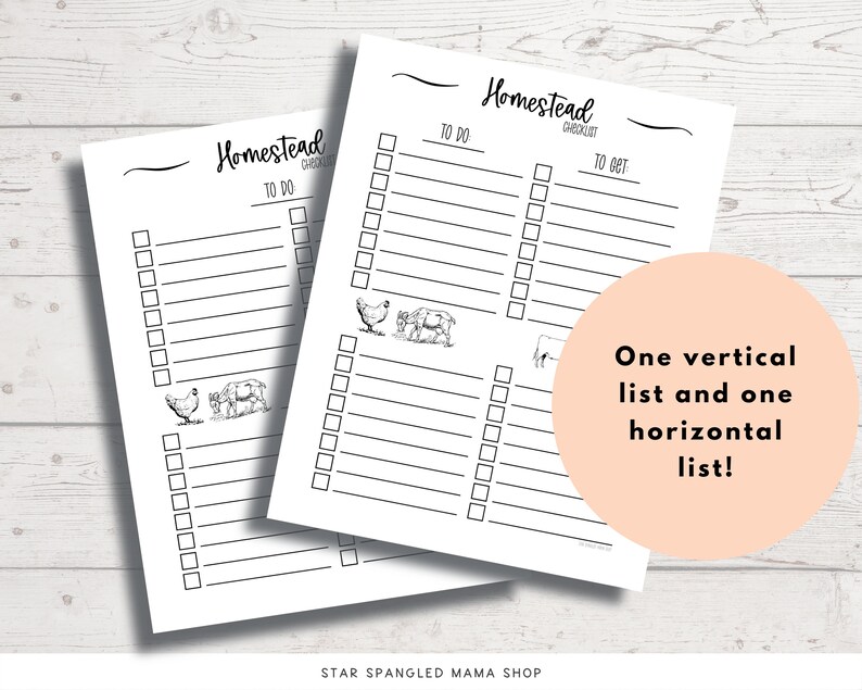 Homestead Checklist, Homestead to Do, Homestead to Get, Homestead Lists ...