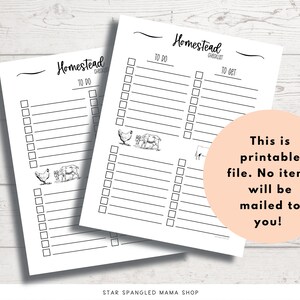 Homestead Checklist, Homestead to Do, Homestead to Get, Homestead Lists ...