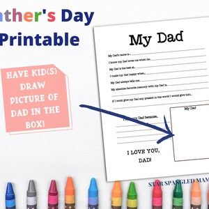 Father's Day Gift, My Dad Printable, Instant Download, Dad Day ...