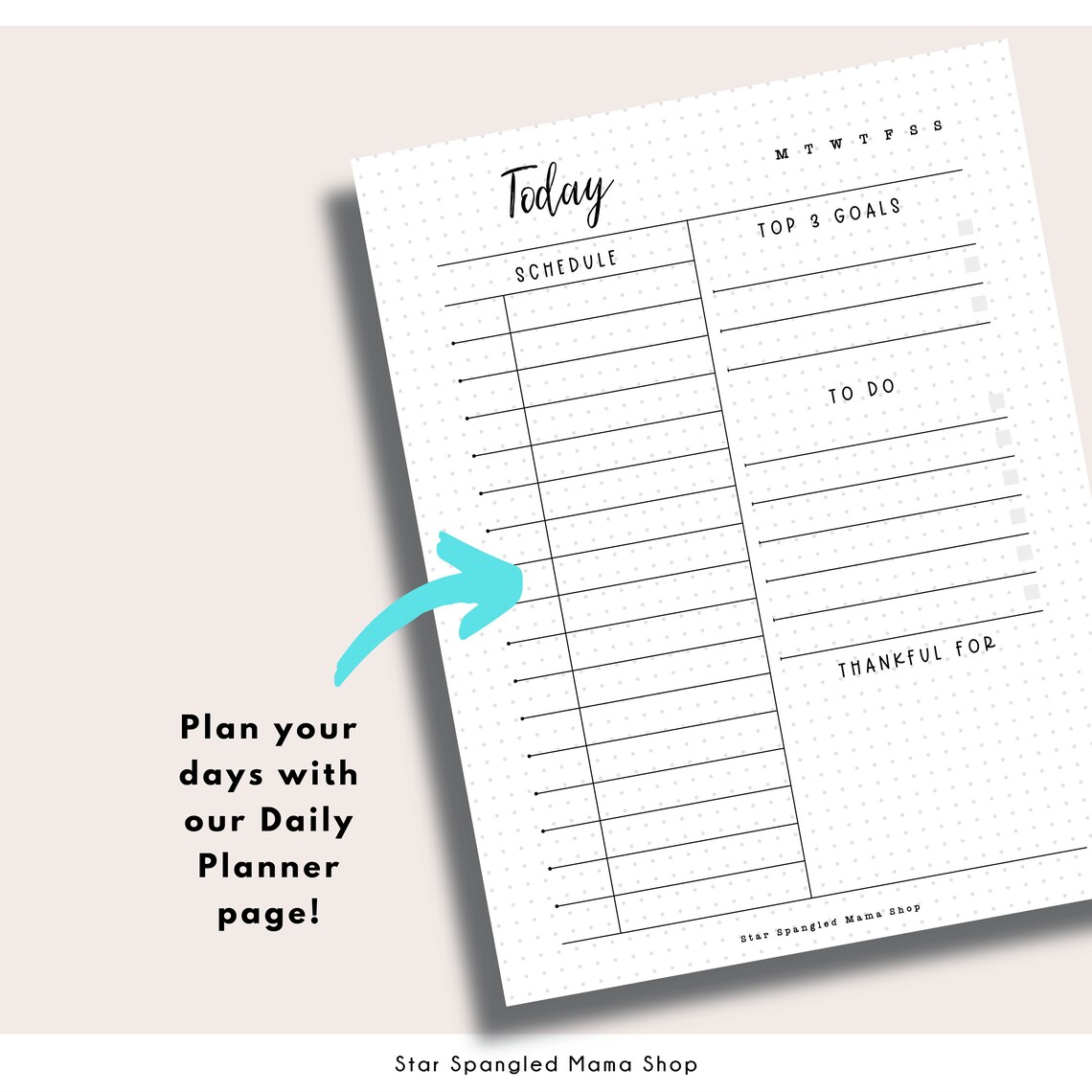 Printable Daily Planner Page, Blank Daily Planner Sheet, US Letter ...