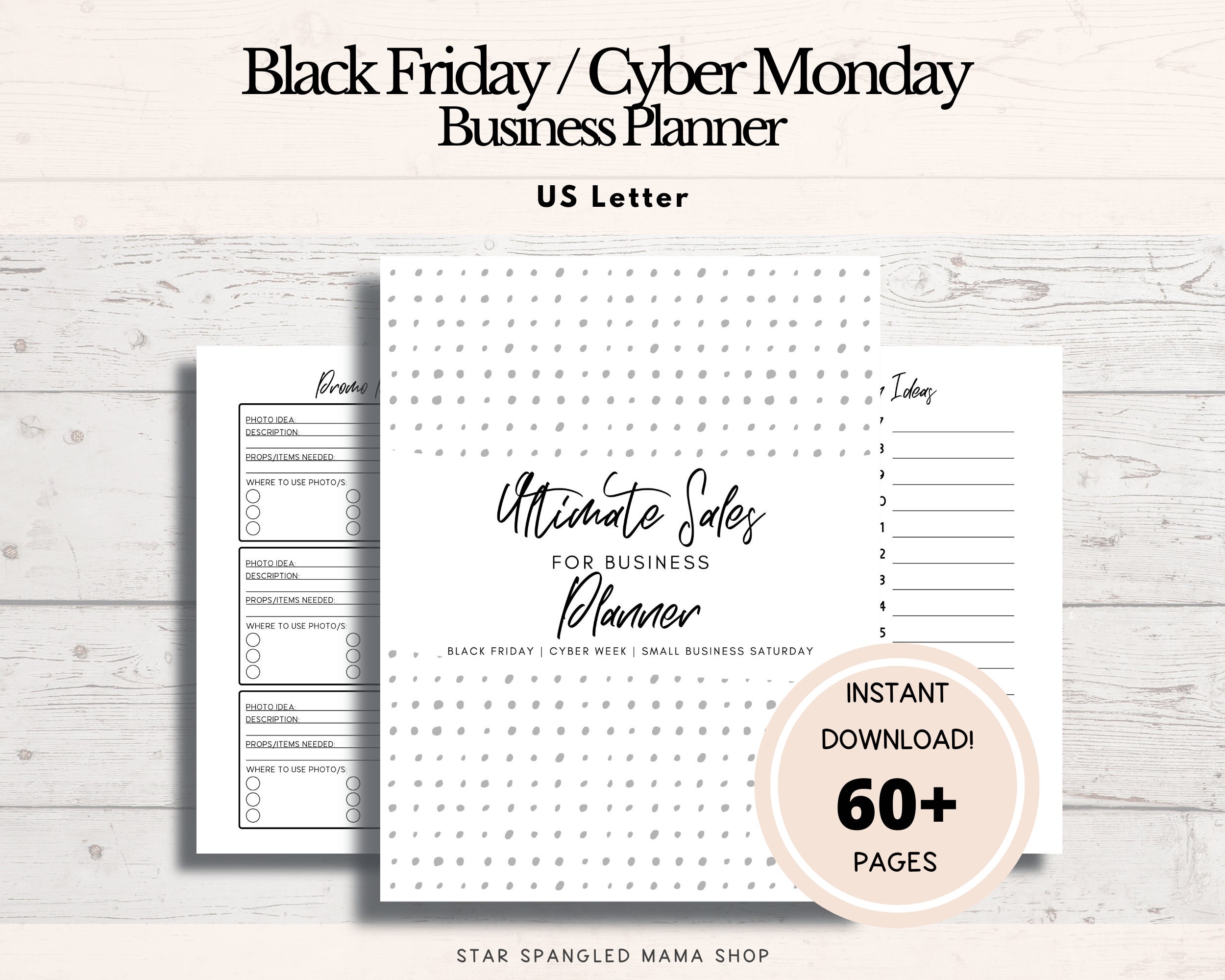 Printable Business Planner for Black Friday and Cyber Monday Sales Days ...