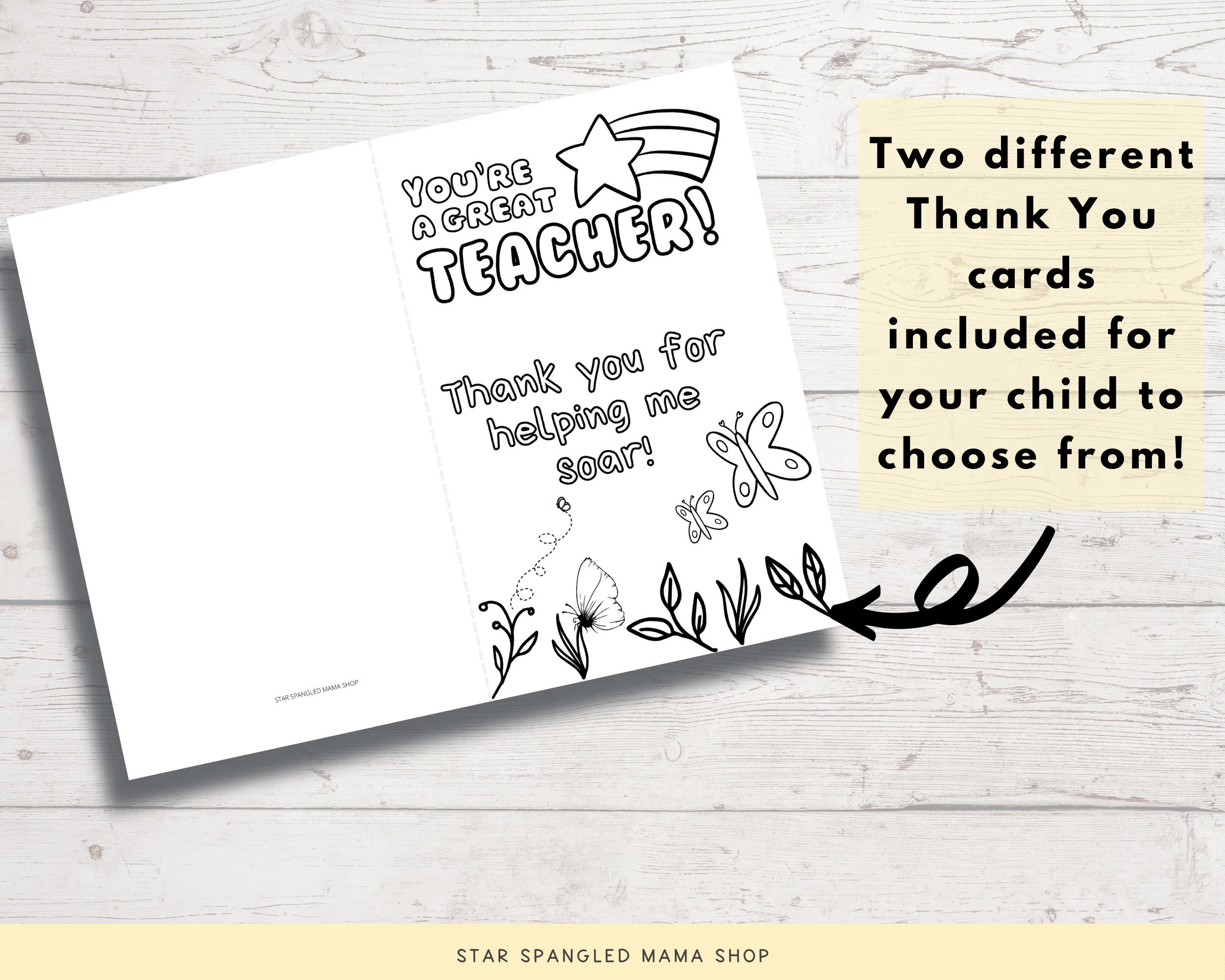 Teacher Appreciation Card Kit, Student Teacher Gift, Teacher Coloring ...