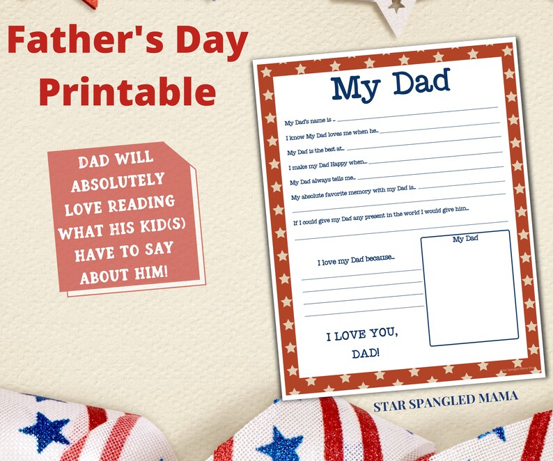 Father's Day Gift, My Dad Printable, Instant Download, Dad Day ...