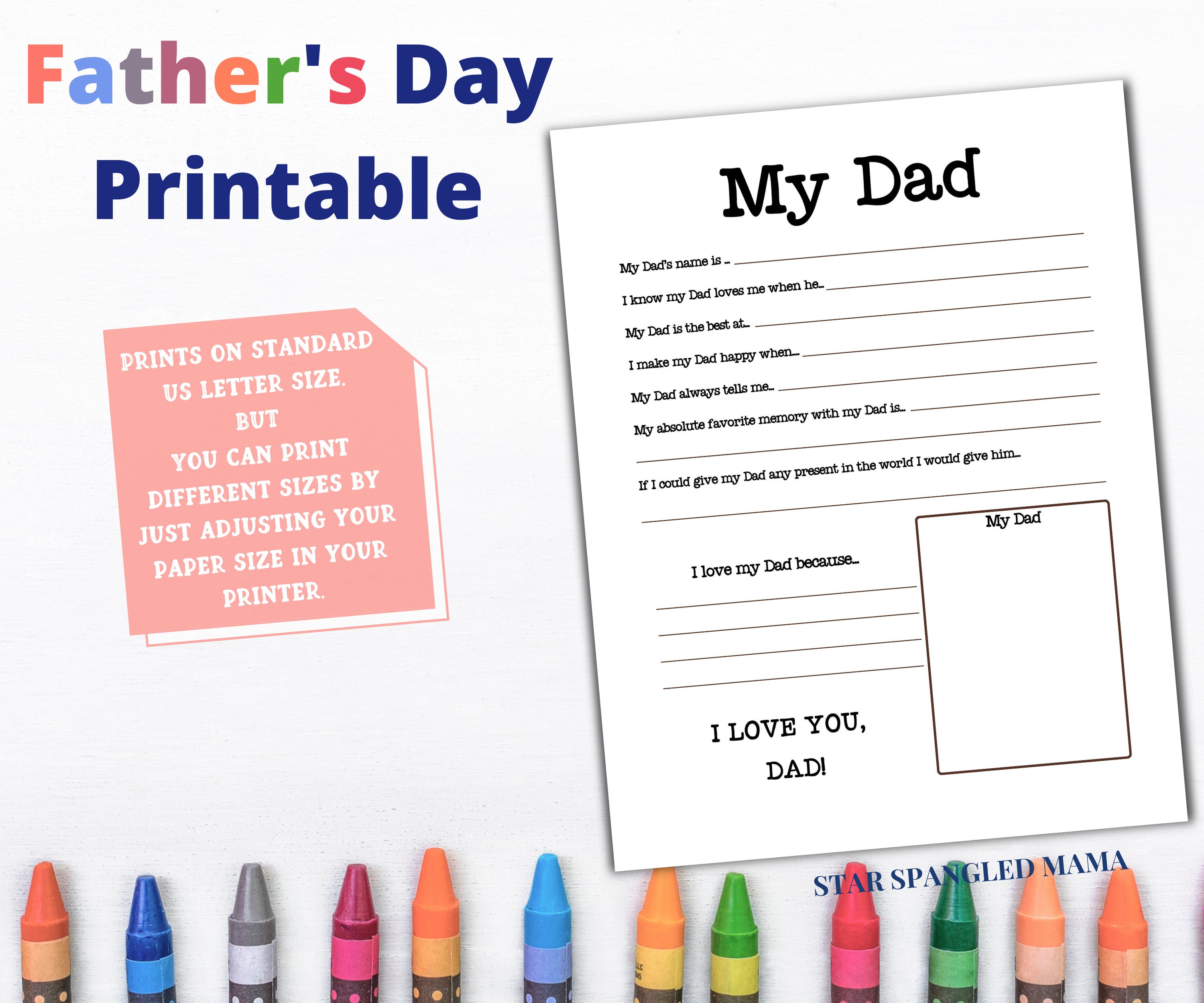 Father's Day Gift, My Dad Printable, Instant Download, Dad Day ...